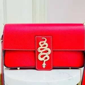 Divina Firenze | Bags | New Divina Firenze Leather Snake Tab Baguette ...